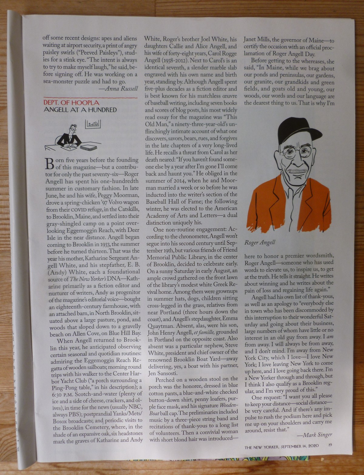 Roger Angell: This Old Man at 100 – Hear The Boat Sing