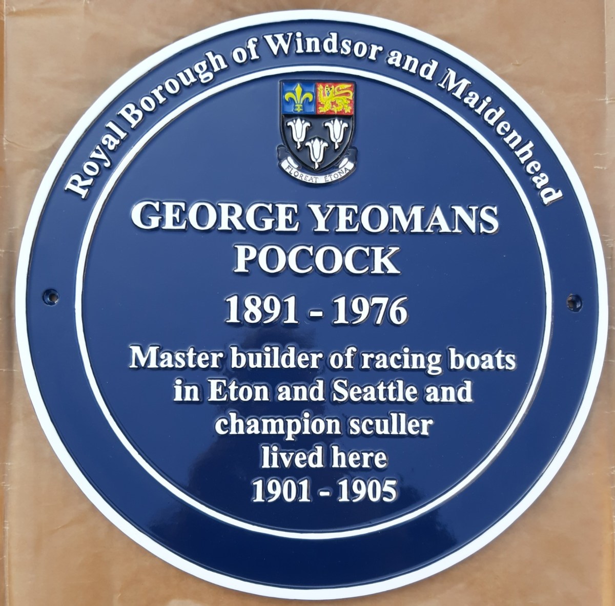 Pocock Plaque Approved – Hear The Boat Sing